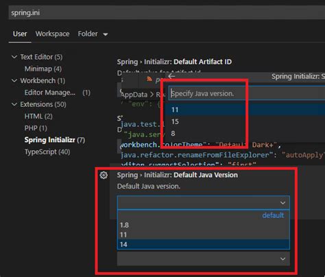 Java Version Is Inconsistent Between User Settings And Command Palette · Issue 175 · Microsoft