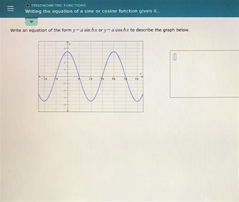 Solved O Trigonometric Functions Writing The Equation Of A