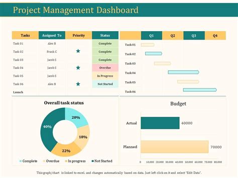 Project Management Dashboard Ppt Pictures Designs Download Presentation Graphics