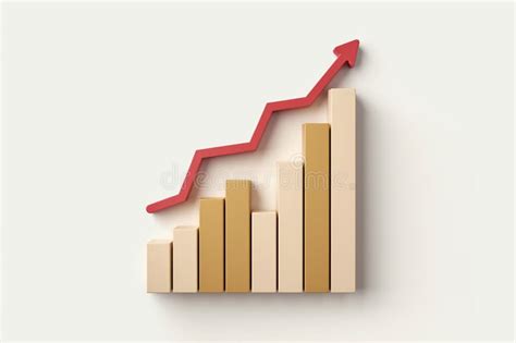 Gold Bar Graph With Red Arrow Indicates Positive Growth Trend Stock Illustration Illustration