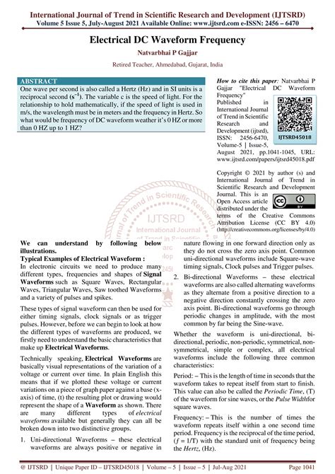 Electrical Dc Waveform Frequency Pdf