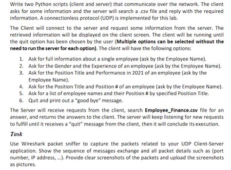 Solved Write Two Python Scripts Client And Server That