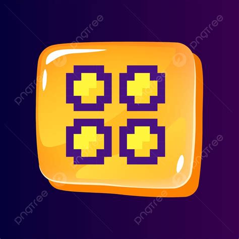 Glossy Square Ui Button Featuring A Pixelated Colored Icon Menu Vector