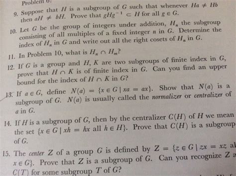 Solved Problem 6 Suppose That H Is A Subgroup Of G Such That