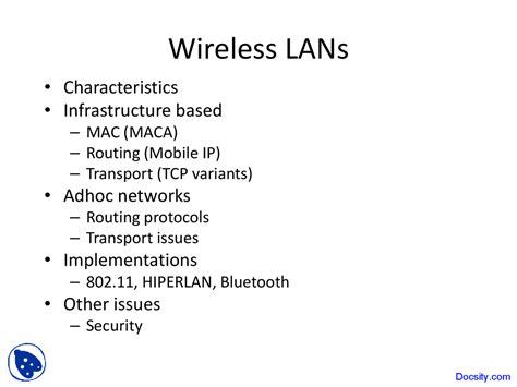 wireless lans mobile communications lecture slides slides mobile