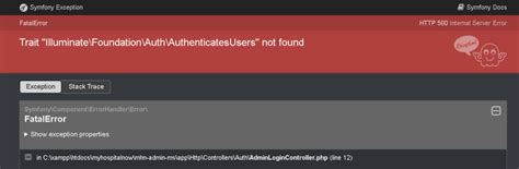 Resolving FatalError Trait Illuminate Foundation Auth AuthenticatesUsers Not Found DevOps