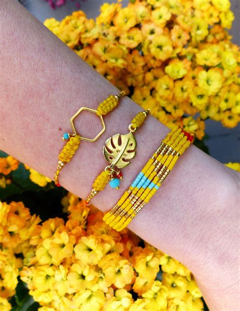 Yellow Sunflower Drop Macrame Earrings With Turquoise And Etsy