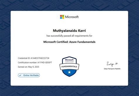 Microsoftazure Certification Cloudcomputing Azurefundamentals… Muthyalanaidu Karri