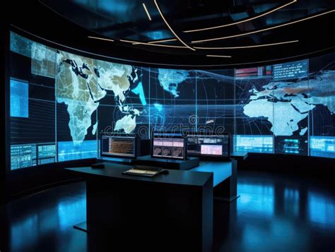 Data Visualization On Large Projected Screens Stock Illustration Illustration Of Generativ
