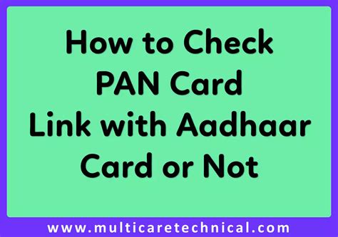 [direct Link] How To Check Pan Card Link With Aadhaar Card Or Not