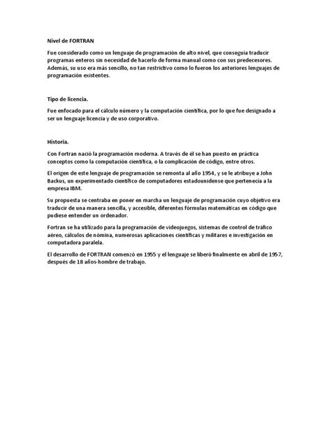 La Historia Y El Impacto Del Lenguaje De Programación Fortran Pdf