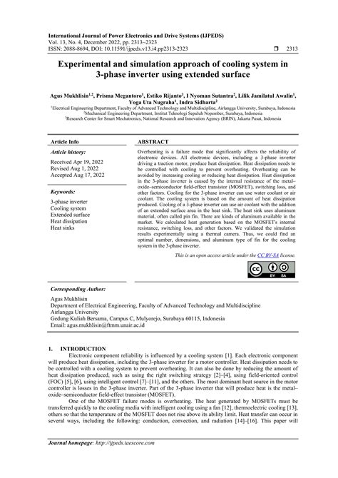 Experimental And Simulation Approach Of Cooling System In 3 Phase