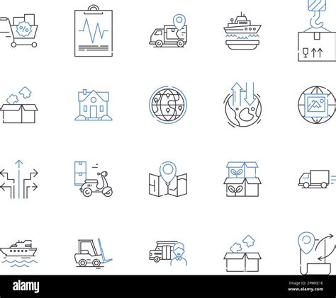 Logistic Business Outline Icons Collection Logistics Business Shipping Delivery Cargo