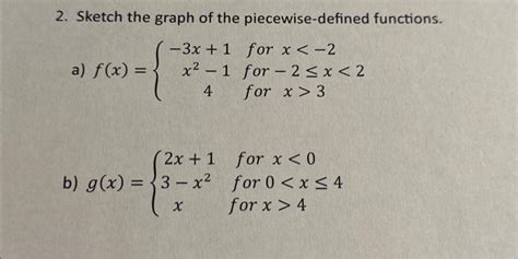 Solved 2 Sketch The Graph Of The Piecewise Defined