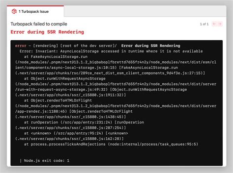 Turbopack Invariant Asynclocalstorage Accessed In Runtime Where It