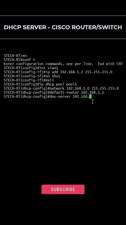 How To Configure Dhcp Server On Cisco Router Switch Step By Step Guide Shorts Dhcpserver