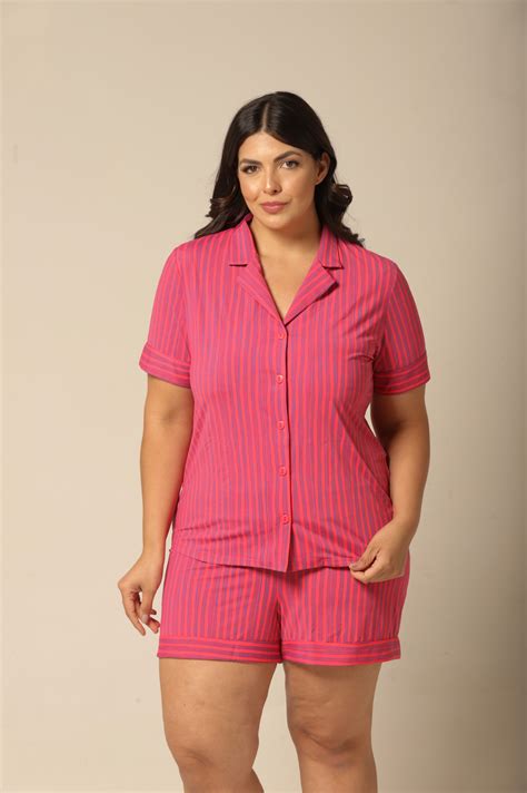 Conjunto Short Clássico Fluity Listras Col Afinidade Pour Toi