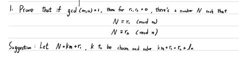 Solved 1 Prove That If Gcdmn1 Then For R1r20