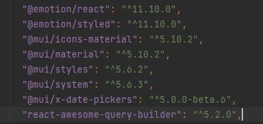 React Awesome Query Builder Requests Material UI Widgets Issue Ukrbublik React