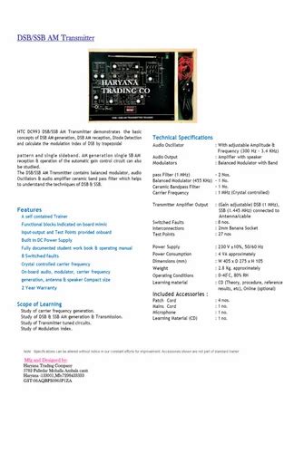 Dsb Ssb Am Transmitter Trainer At ₹ 5500 Piece संचार प्रणाली ट्रेनर In Ambala Id 2853334739897