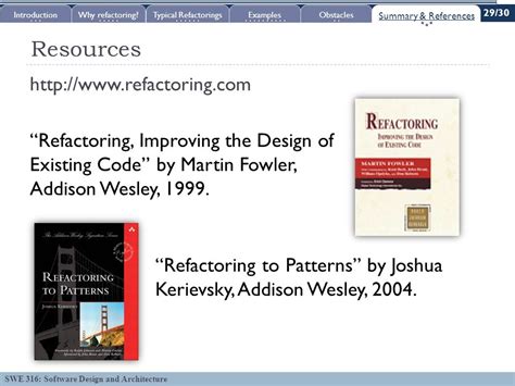 swe 316 software design and architecture objectives lecture 20