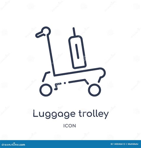 Linear Luggage Trolley Icon From Airport Terminal Outline Collection