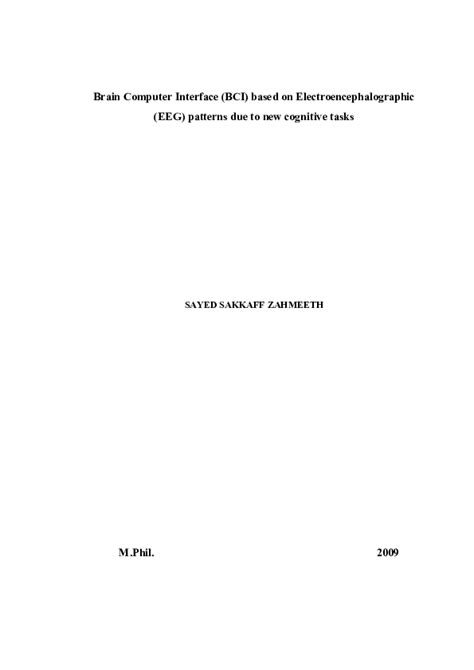 pdf new set of cognitive tasks in eeg based brain computer interface