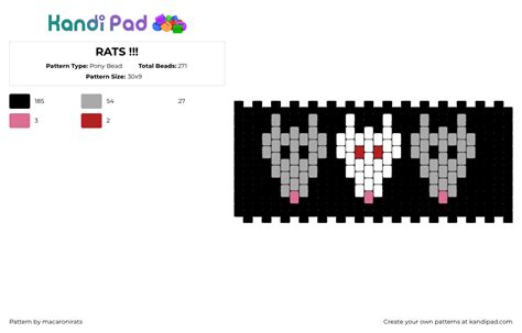 Rats Pony Bead Pattern Kandi Pad Kandi Patterns Fuse Bead