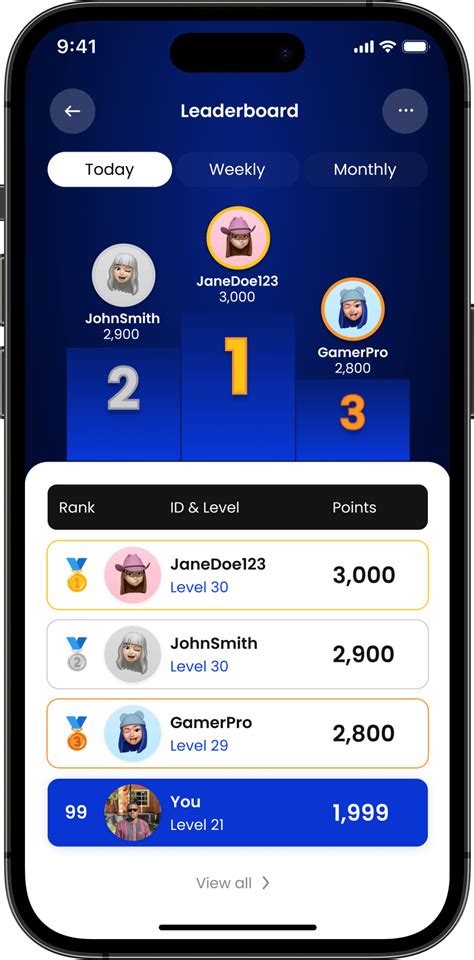 Gamified Leaderboard UI Behance