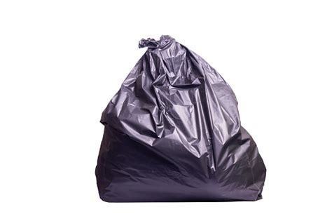 입안을 잘 묶은 쓰레기 검은 봉투 검은 쓰레기 봉투는 흰색 배경에 고립되어 있습니다 0명에 대한 스톡 사진 및 기타 이미지 0명 가득 찬 가방 Istock