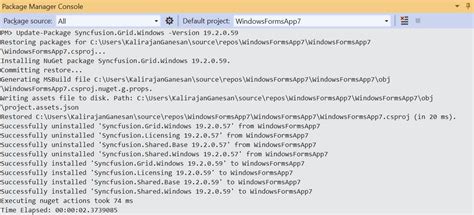 Upgrade Syncfusion Winforms Nuget Packages To A Latest Version