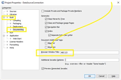 Java How Do I Set The Windowtitle Parameter When Generating Javadoc