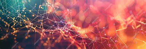 Premium Photo Colorful Abstract Network Connections On A Gradient Background