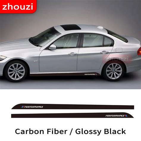 M 퍼포먼스 자동차 도어 사이드 스커트 스트라이프 스티커 데칼 Bmw 3 시리즈 E90 E91 투어링 E92 E93 F30 F31 F34 G20 G21 M3 F80