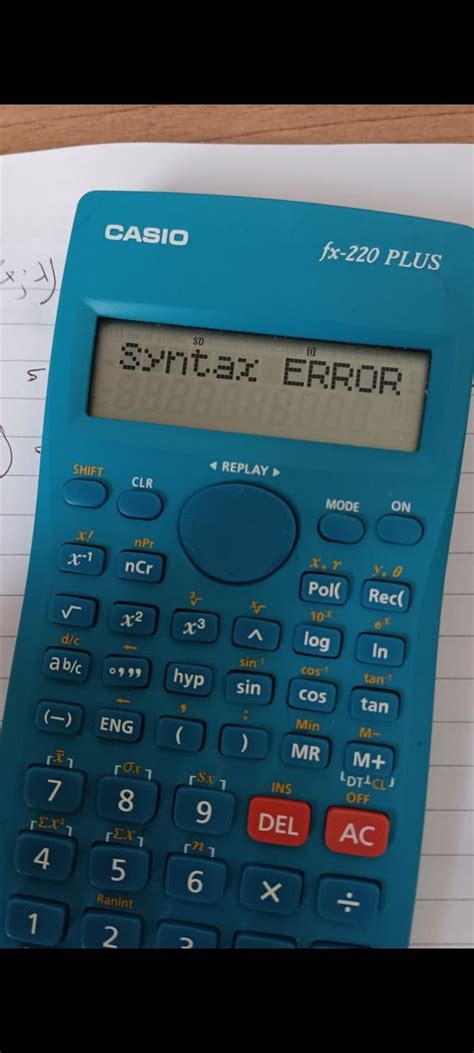 Ex Syntax Error On Casio Fx 220 Plus Rcalculators