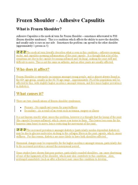 Understanding Frozen Shoulder Causes Symptoms Treatment Phases And