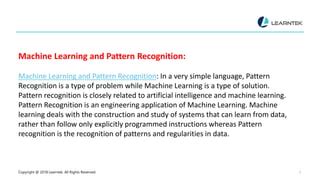 Machine learning and pattern recognition | PPTX | Technology Industry ...