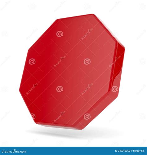 Red Octagon On White Background Isolated 3d Illustration Stock Illustration Illustration Of