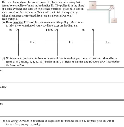 Solved The Two Blocks Shown Below Are Connected By A Chegg