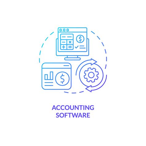 Accounting Software Blue Gradient Concept Icon Computer Program
