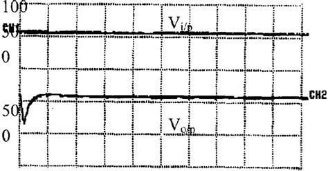 display of experimental output voltage with and without converter at