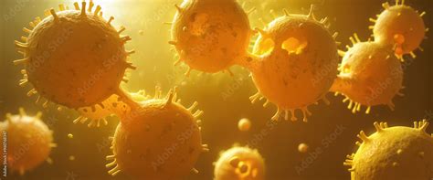 Illustrative Microscopic Close Up Of A Dividing Cell Of A Microorganism