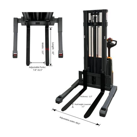 Full Electric Walkie Stacker 3300lbs Capacity Straddle Legs 118 Lif