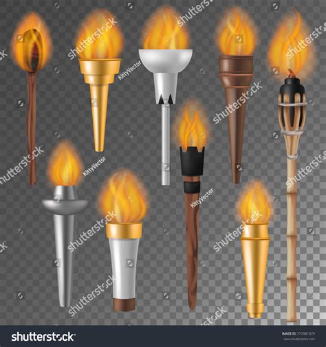 Torch Flame Vector Flaming Torchlight Lighting Stock Vector Royalty Free 777081079 Shutterstock