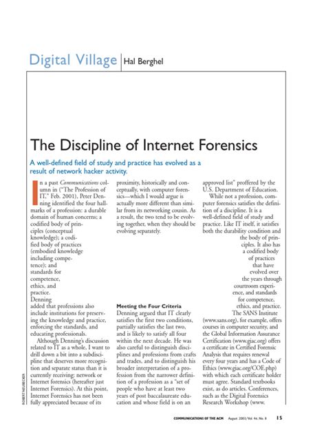 article discipline of internet forensics pdf computer forensics