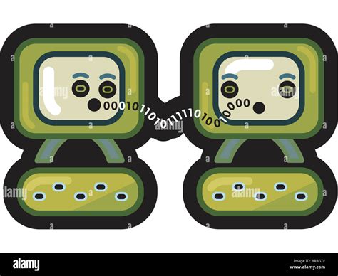 Two Computers Communicating Stock Photo Alamy