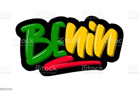 베냉 현대 브러시 문자 텍스트입니다 인쇄 및 광고용 벡터 일러스트 로고 0명에 대한 스톡 벡터 아트 및 기타 이미지 0명