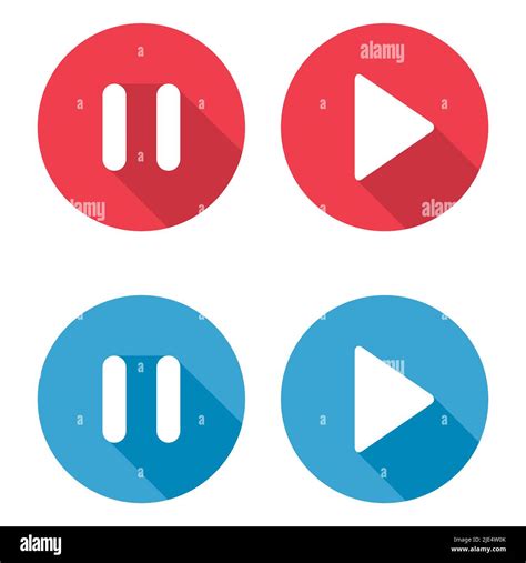 set of stop pause and play icon interface media button internet