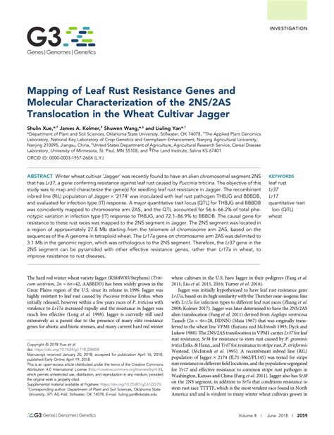 Pdf Mapping Of Leaf Rust Resistance Genes And Molecular Characterization Of The 2ns2as
