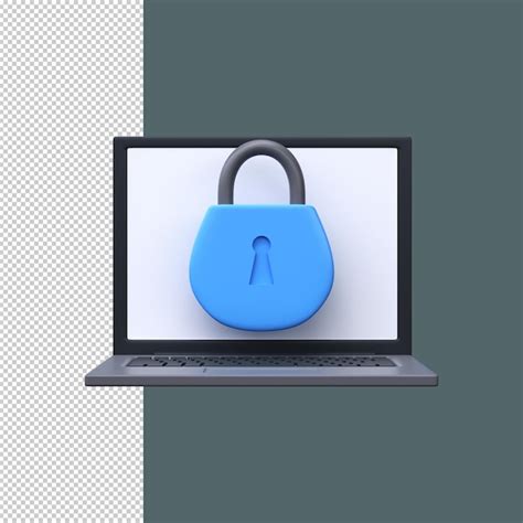 Premium Psd Internet Security Concept 3d Laptop And Padlock